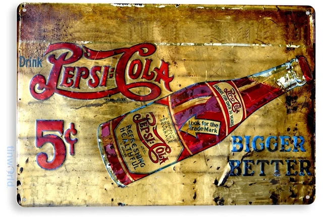 BLECHSCHILD PEPSI COLA Rusty Retro 5c Cola Schild Küche Landhaus ...