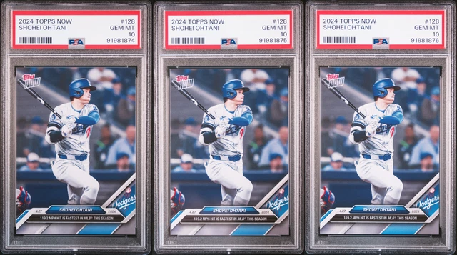 LOT OF 3 PSA 10 Shohei Ohtani 2024 Topps Now #128 Dodgers MLB GEM MT ...