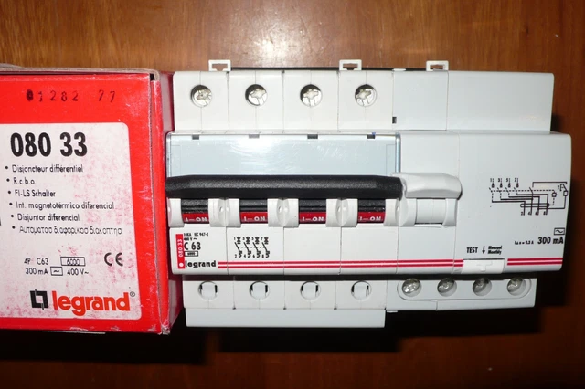 DISJONCTEUR DIFFERENTIEL 4POLE 63A 300mA TETRAPOLAIRE 63AMPERE 4P. LEGRAND TRI+N EUR 144,00 ...