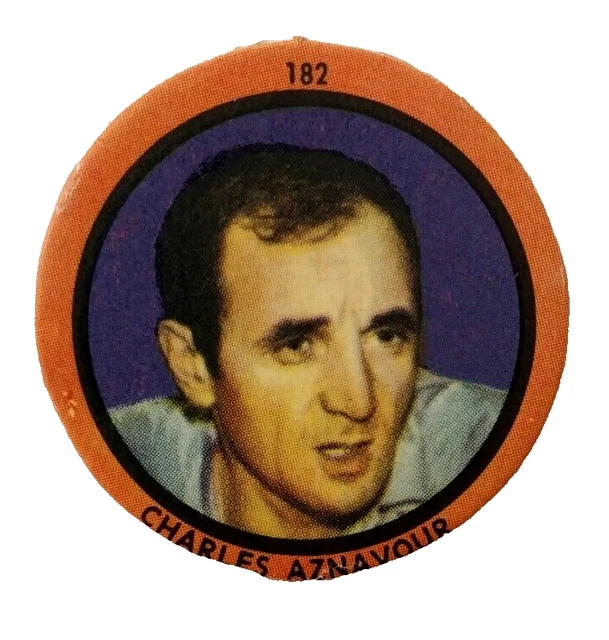 VINTAGE 1968 FIGURITAS Gauchitas Argentina Charles Aznavour Disc Card ...