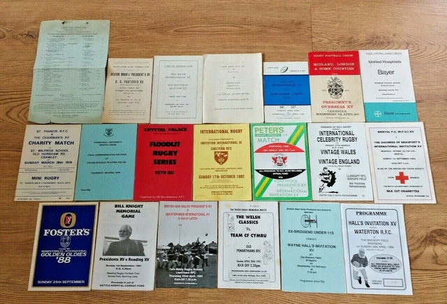 RUGBY UNION CELEBRATION and One-Off Match Programmes 1938 - 1999 £7.05 ...