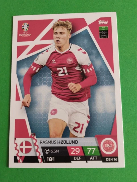 CARD MATCH ATTAX Uefa Euro 2024 Germany - Rasmus Hojlund N° Den 16 ...