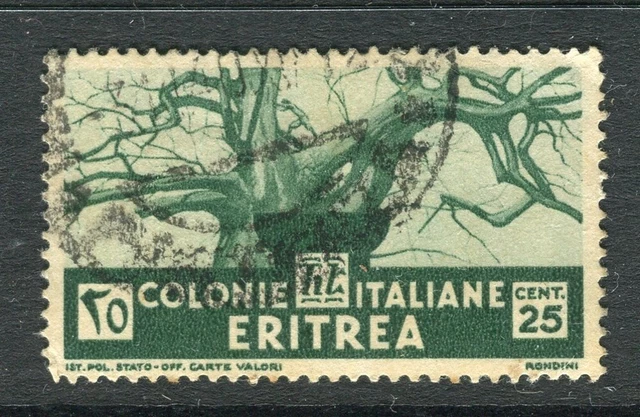 ITALIAN COLONIES; ERITREA 1933 early Pictorial issue fine used 25c ...