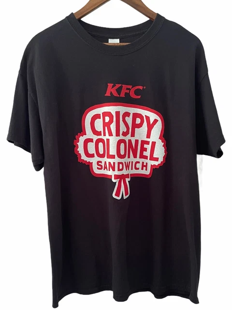 KFC CRISPY COLONEL Chicken Sandwich Fast Food Uniform T-Shirt Black ...