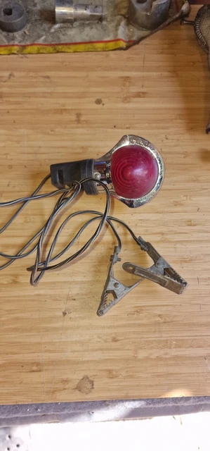 CLASSIC CAR PARKING Light Chrome Gutter Mounted White Red Lense Period ...