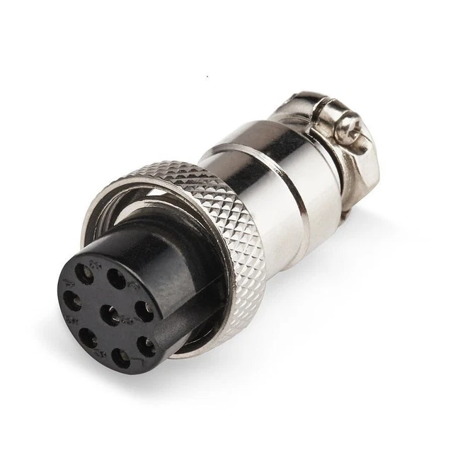 8 PIN PLUG Socket Metal Female Cb Radio Microphone Plug With Cable Grip ...