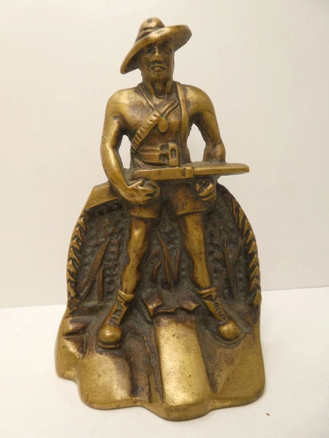 VINTAGE BRASS STATUE Bookend Australian Army Ww2 Digger Soldier In ...