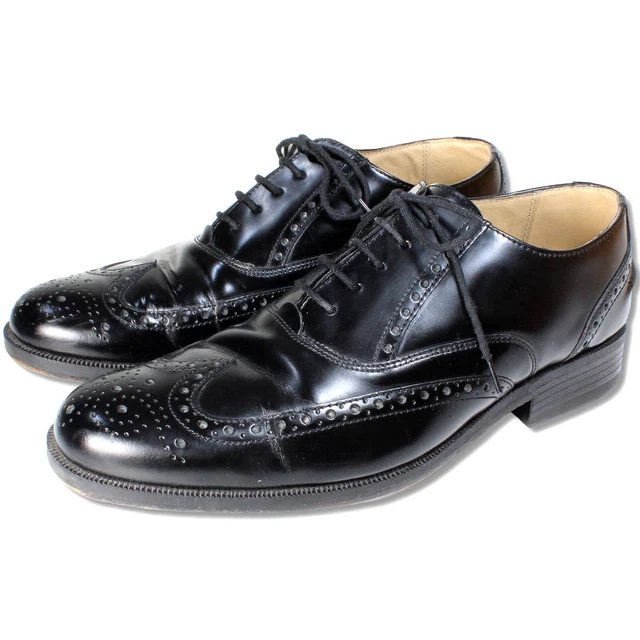 CLARKS MEN'S BLACK Smart/Formal Shiny Leather Oxford/Derby Brogues ...