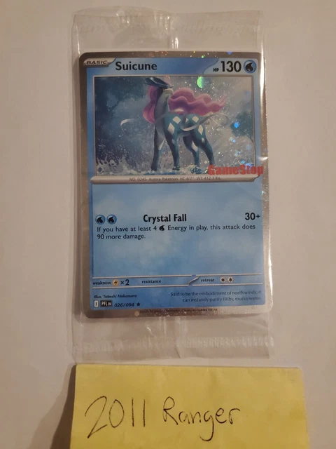 POKEMON SUICUNE 26/94 ME02: Phantasmal Flames Holo Gamestop Promo ...