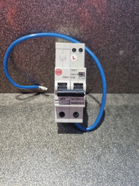 WYLEX ABB C32 32A 30mA Double pole RCBO NSBS 32/2 MCBRCD Circuit ...