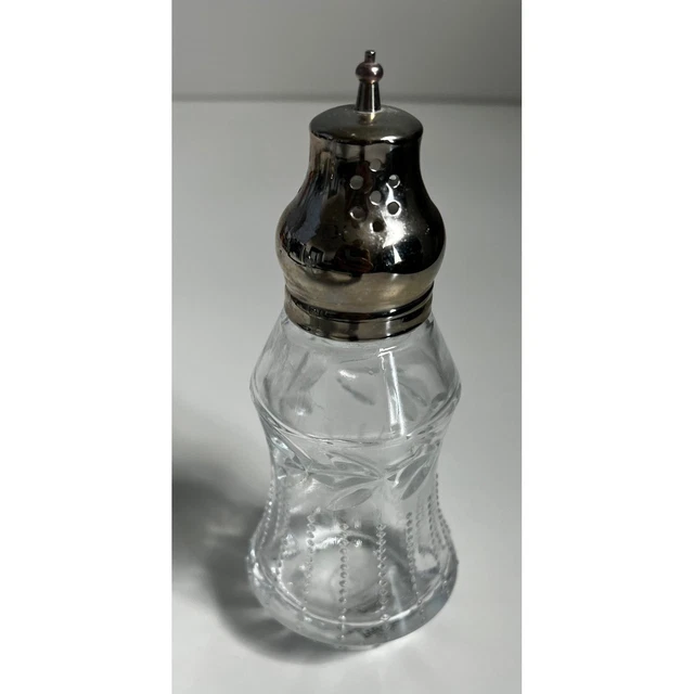 VINTAGE LADY PRIMROSE Diamond Dusting Silk Shaker Glass Bottle Silver ...