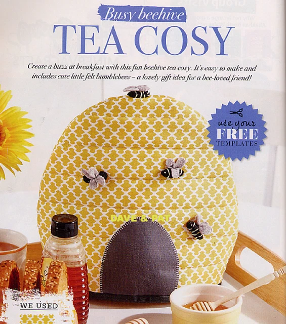 ORIGINAL SEWING PATTERN For A Beehive Tea Cosy With Felt Bumble Bees ...