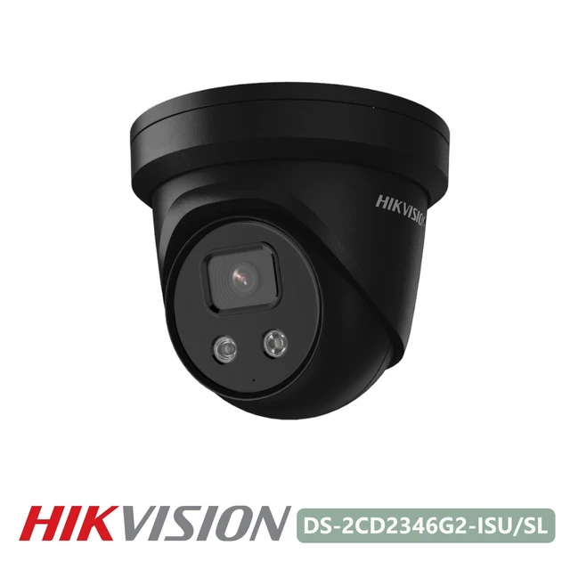 HIKVISION 4MP ACUSENSE Turret Ip Poe 2.8mm Strobo Siren Wdr DS-2CD2346G2-ISU/SL EUR 155,67 ...