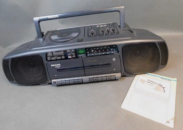PHILIPS AZ 8394/05 double cassette CD boombox ghetto blaster avec ...