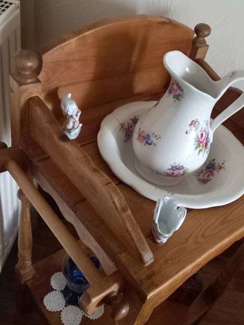 ANTIQUE WASH STAND with basin and jug pine £104.70 - PicClick UK