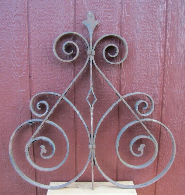 ANTIQUE WROUGHT IRON Gate Fence Topper Architectural Hardware Element ...