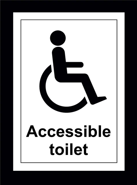ACCESSIBLE TOILET SIGN or sticker 5 sizes wheelchair access disabled ...