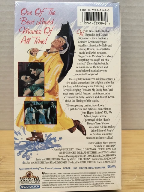 SINGIN' IN THE Rain (VHS, 1952 Film) Gene Kelly MGM Musicals Factory ...