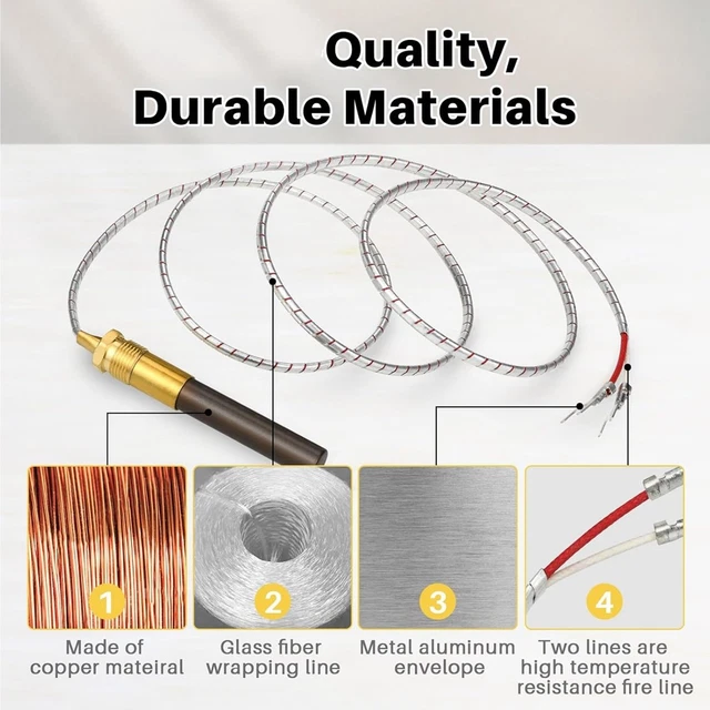 GAS FRYER THERMOCOUPLE, Thermopile Replacement Fryer Parts for 60125501 ...