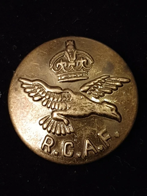 WW2 BRITISH MILITARY Uniform Button RCAF ROYAL CANADIAN AIR FORCE 24mm ...