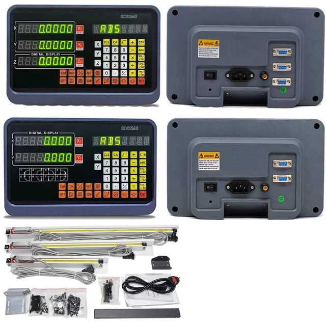 2/3 AXIS DIGITAL Readout Linear Scale DRO Display 5um for Bridgeport ...