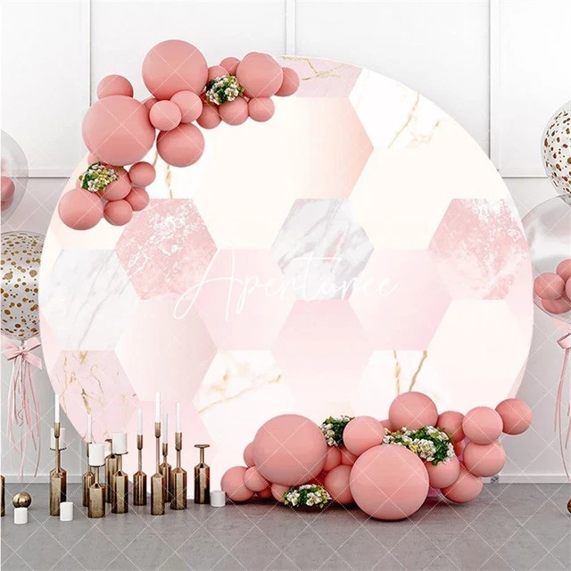 GLITTER PINK GRADIENT And Gold Themed Round Backdrop $35.97 - PicClick AU