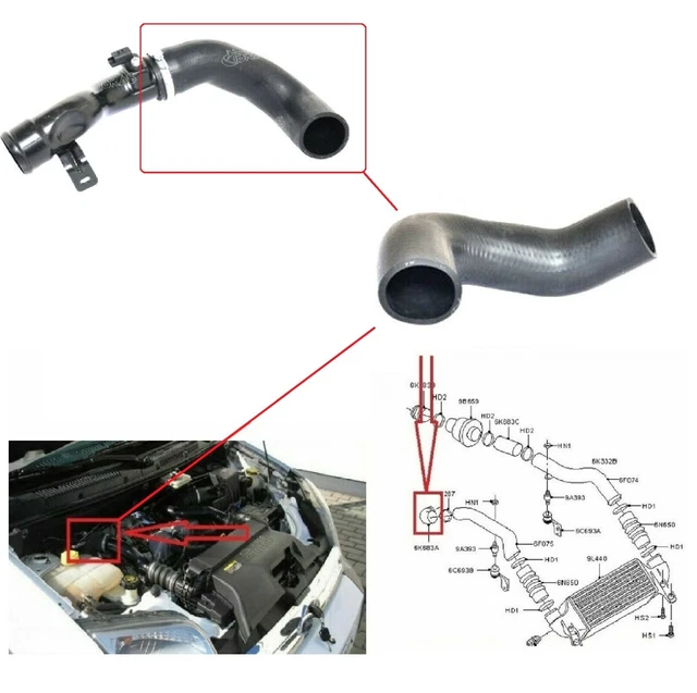 INTERCOOLER PIPE EGR Turbo Hose Ford Transit Connect 1.8 Tdci 2002-2013 ...