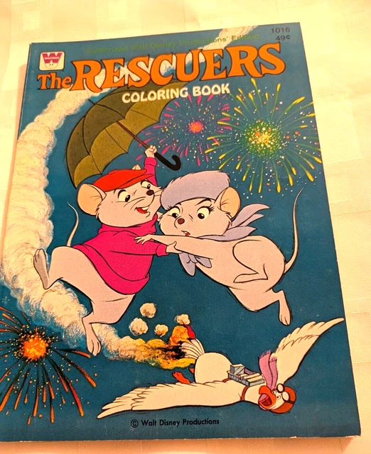 DISNEY THE RESCUERS Vintage Coloring Book Whitman - One Page Colored ...