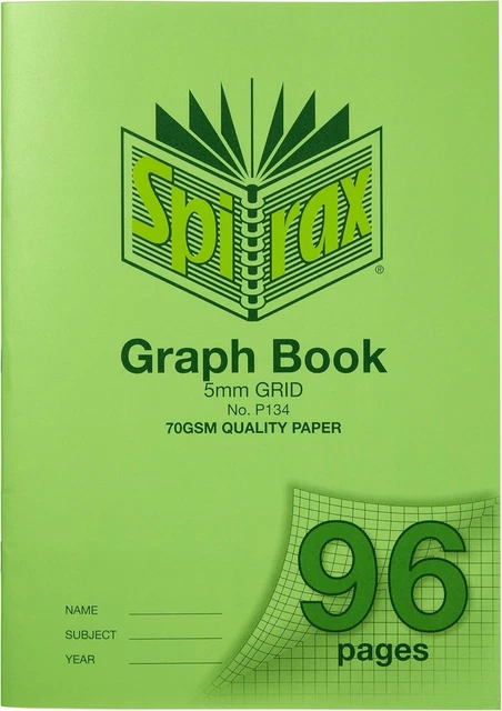 SPIRAX P134 GRID Book A4 5mm 96Page $15.99 - PicClick AU