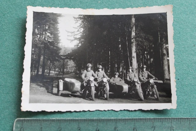 FOTO PHOTO OJ WW2 WK2 Wehrmacht NSU Motorrad Krad Beiwagen Kennung RW ...