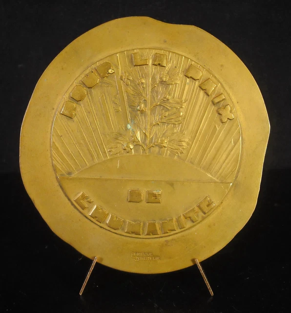MÉDAILLE EDOUARD DALADIER WW2 Pour la paix de l'humanitéÉ Epreuve d ...