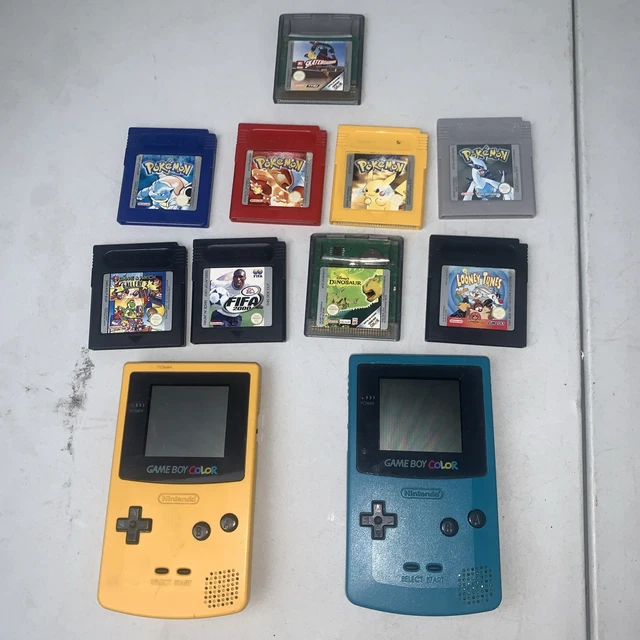 NINTENDO GAME BOY CGB-001 Teal & Yellow x9 Game Bundle Including ...