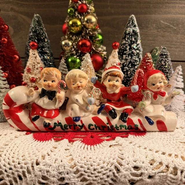VINTAGE COMMODORE CANDY Cane Sleigh MCM Angel Kids Children Japan ...