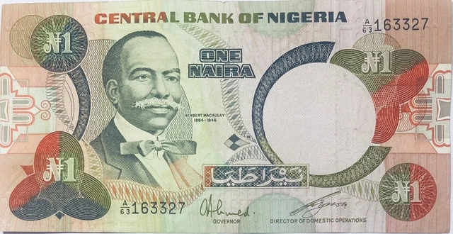 1984 NIGERIA 1 OLD NIGERIAN NAIRA *POUND BANKNOTE AFRICAN WEST AFRICA H ...