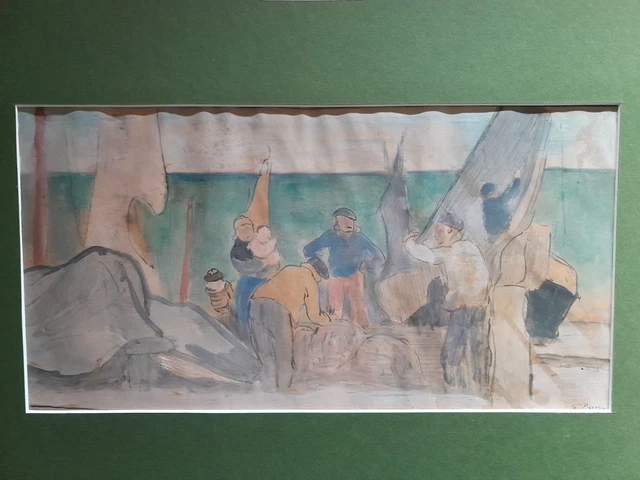 PIERRE MARINS BRITTANY Douarnenez Gustave Signed Marine Painting? £99. ...