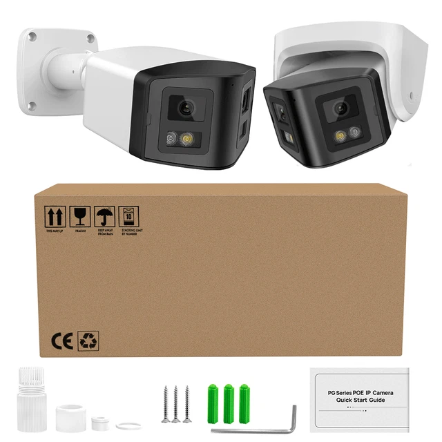 HIKVISION COMPATIBLE PANORAMIC 4MP 180° Dual Lens Full Color IR IP ...