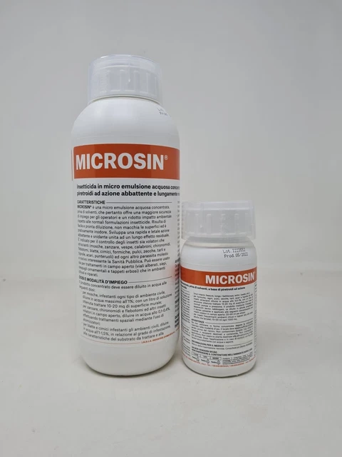 INDIA MICROSIN INSETTICIDA Cipermetrina Tetrametina Zanzare Mosche 250 ...