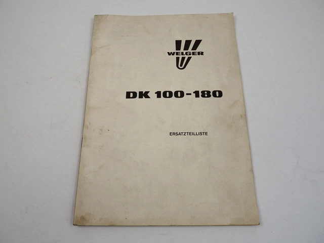 WELGER DK100 DK120 DK180 Kipper Ladewagen Ersatzteilliste Ersatzteilkatalog 1988 EUR 19,90 ...