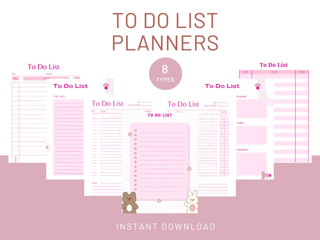 PRINTABLE TO-DO LIST Digital Planner | Daily Schedule Planner ...