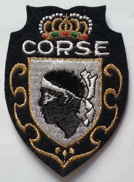 BLASON CORSE TÊTE de Maure 78 mm écusson Patch insigne tissu brodé ...