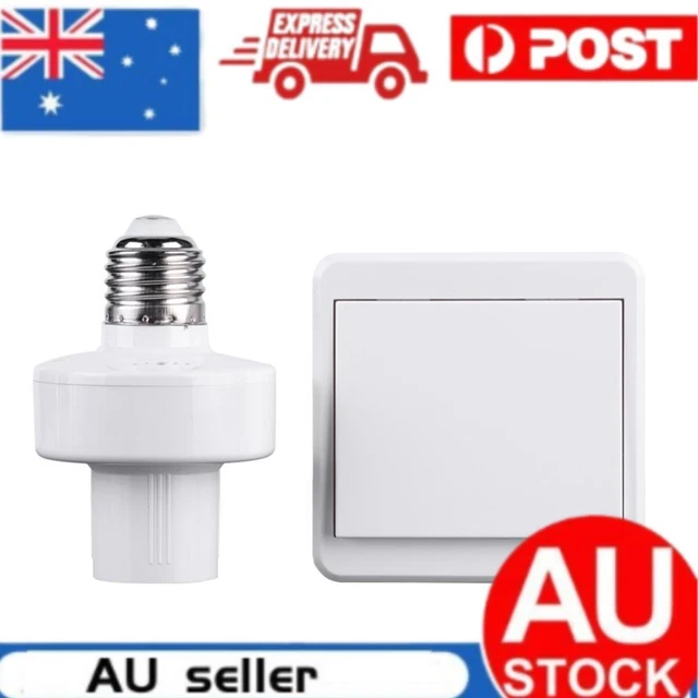 E27 WIRELESS LIGHT Lamp Holder ON/Off Base Switch Socket for LED Bulbs ...