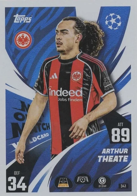 MATCH ATTAX CHAMPIONS League 2025/26 341 Man of the Match Arthur Theate ...