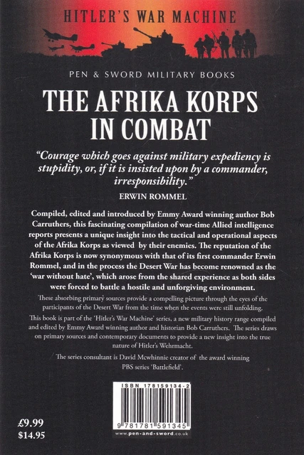 AFRIKA KORPS IN Combat Military History Book, Hitler's War Machine, NEW ...