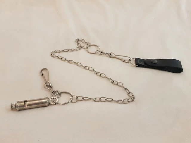 VINTAGE ACME CITY, England Police training whistle with chain and wrist ...