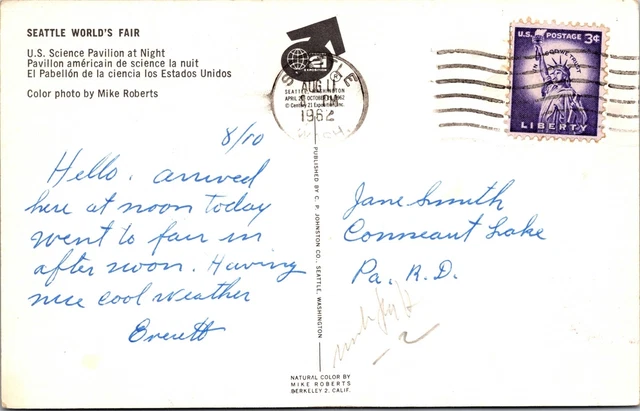 1960'S SEATTLE World's Fair Science Pavillon Night Wash. VTG Chrome ...