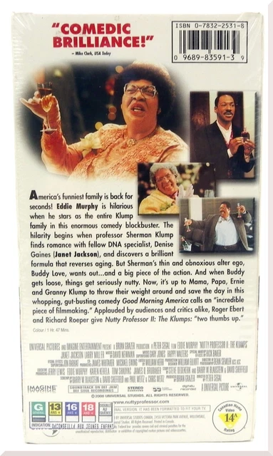 BRAND NEW NUTTY Professor II: The Klumps VHS 2000 Eddie Murphy Comedy ...