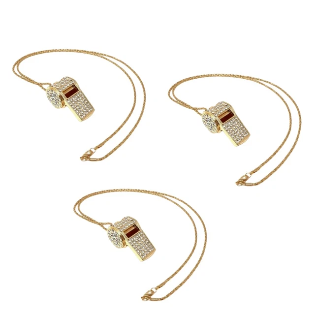 NECKLACE STYLE, EXQUISITE -Encrusted Referee Whistle, Cute3973 $22.53 ...