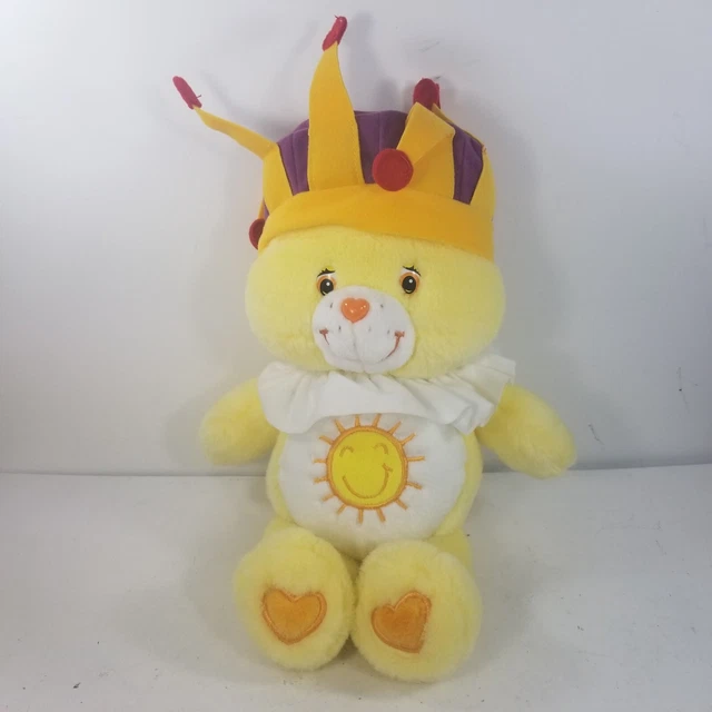 VINTAGE PLAY ALONG King Funshine Bear Care Bear 2004 14" Plush Yellow ...