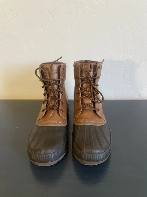 SPERRY MENS COLD Bay Warm Winter Duck Boots Brown Leather Lace Up Size ...