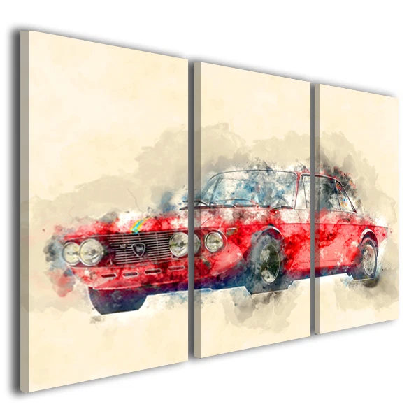 QUADRO AUTO D'EPOCA Lancia fulvia stampa su tela storica arredamento ...